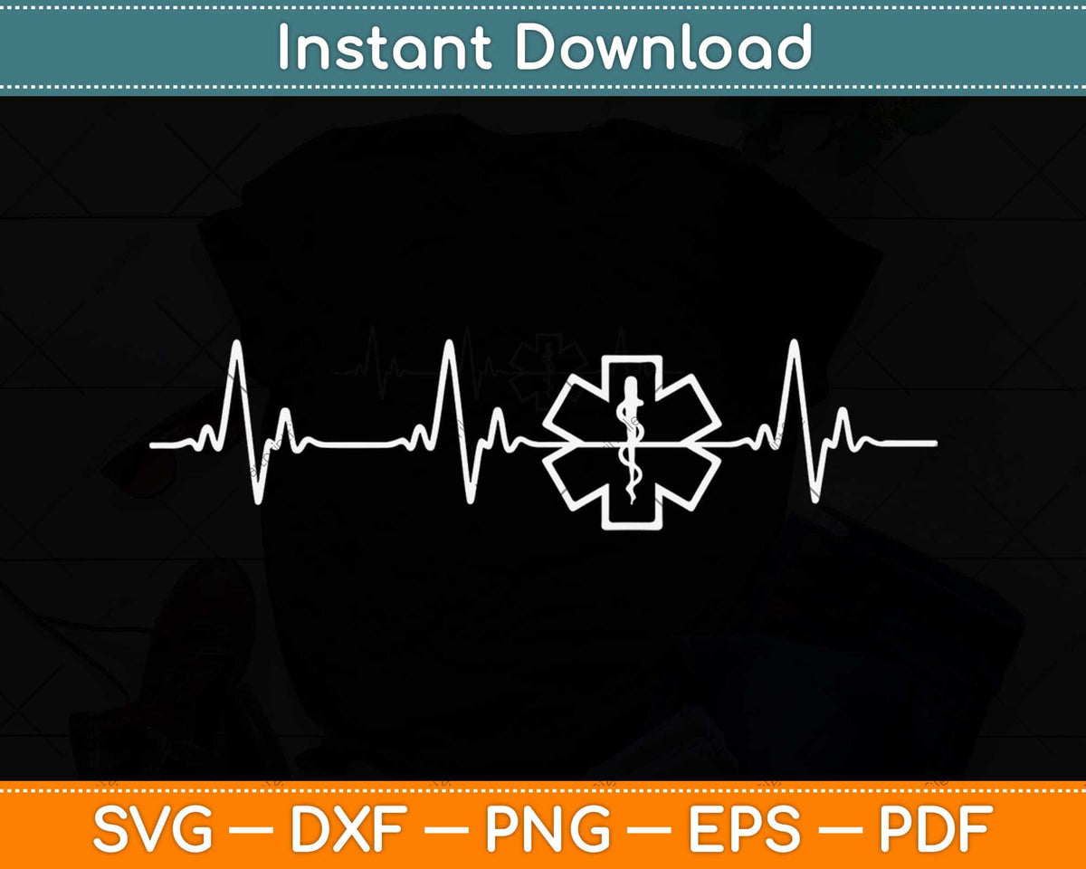 First Responder Heartbeat EKG Pulse Medical EMT Paramedic Svg File ...