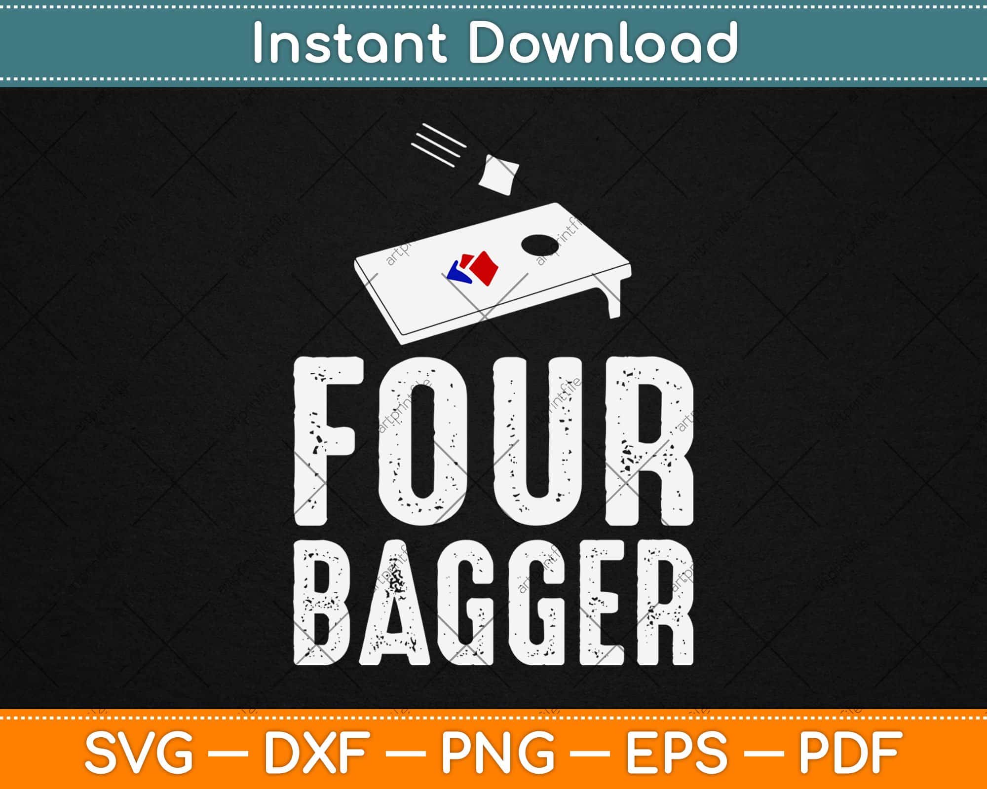 Four Bagger Funny Cornhole 4th Of July Svg Png Dxf Digital Cutting File ...