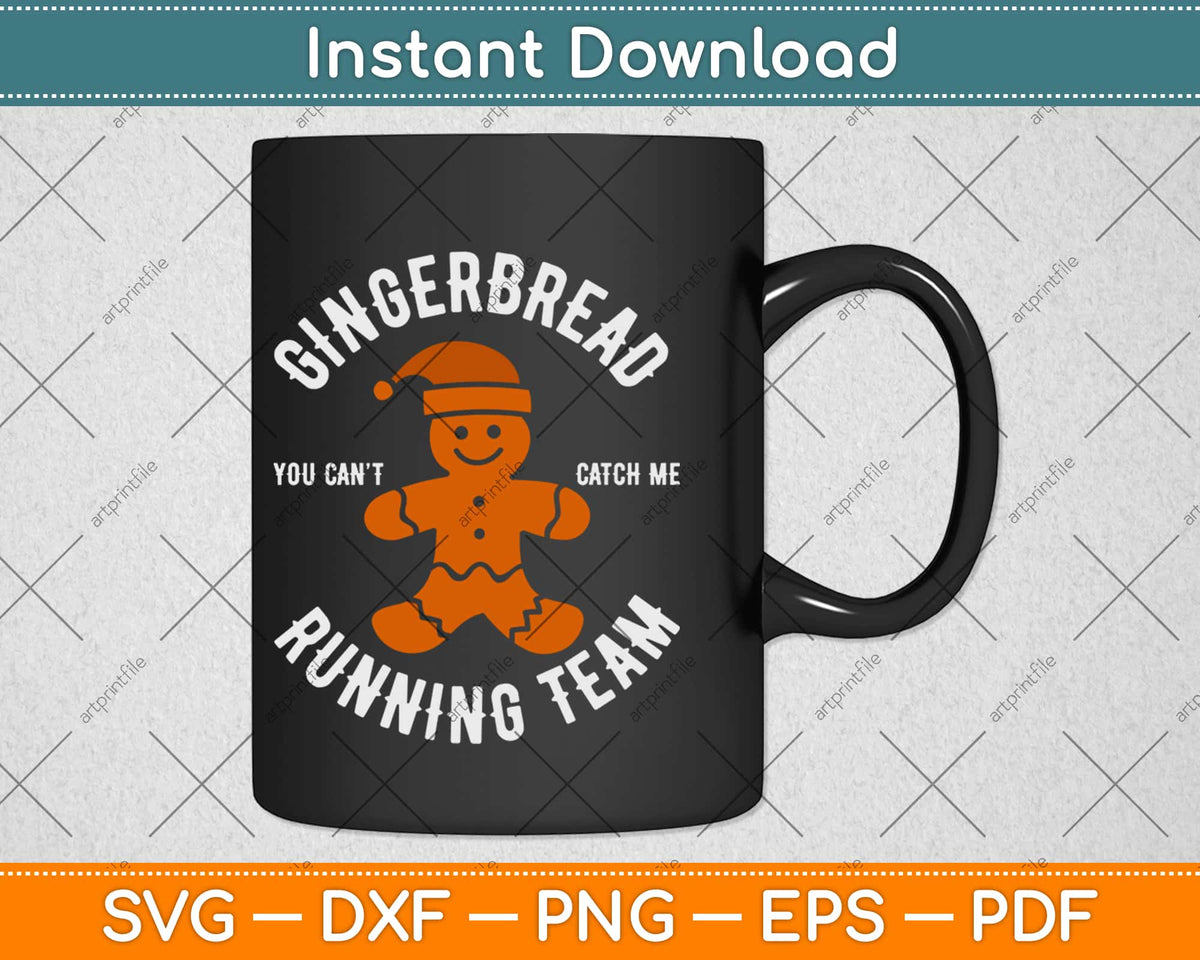 Gingerbread Running Team funny Gingerbread Christmas Svg Png Design ...