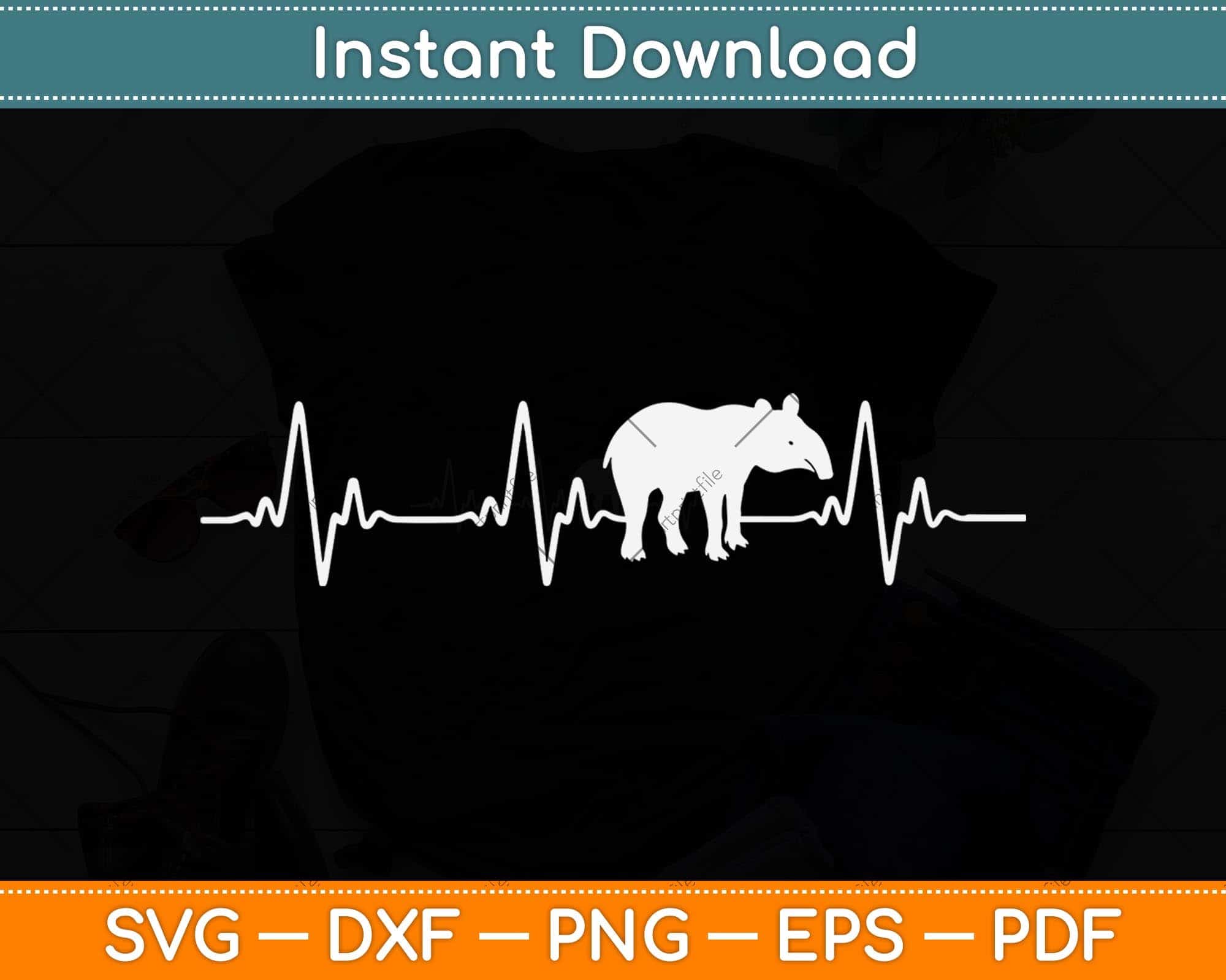 Great Tapir Heartbeat Apparel Zoo Animal Love Svg Cutting File ...