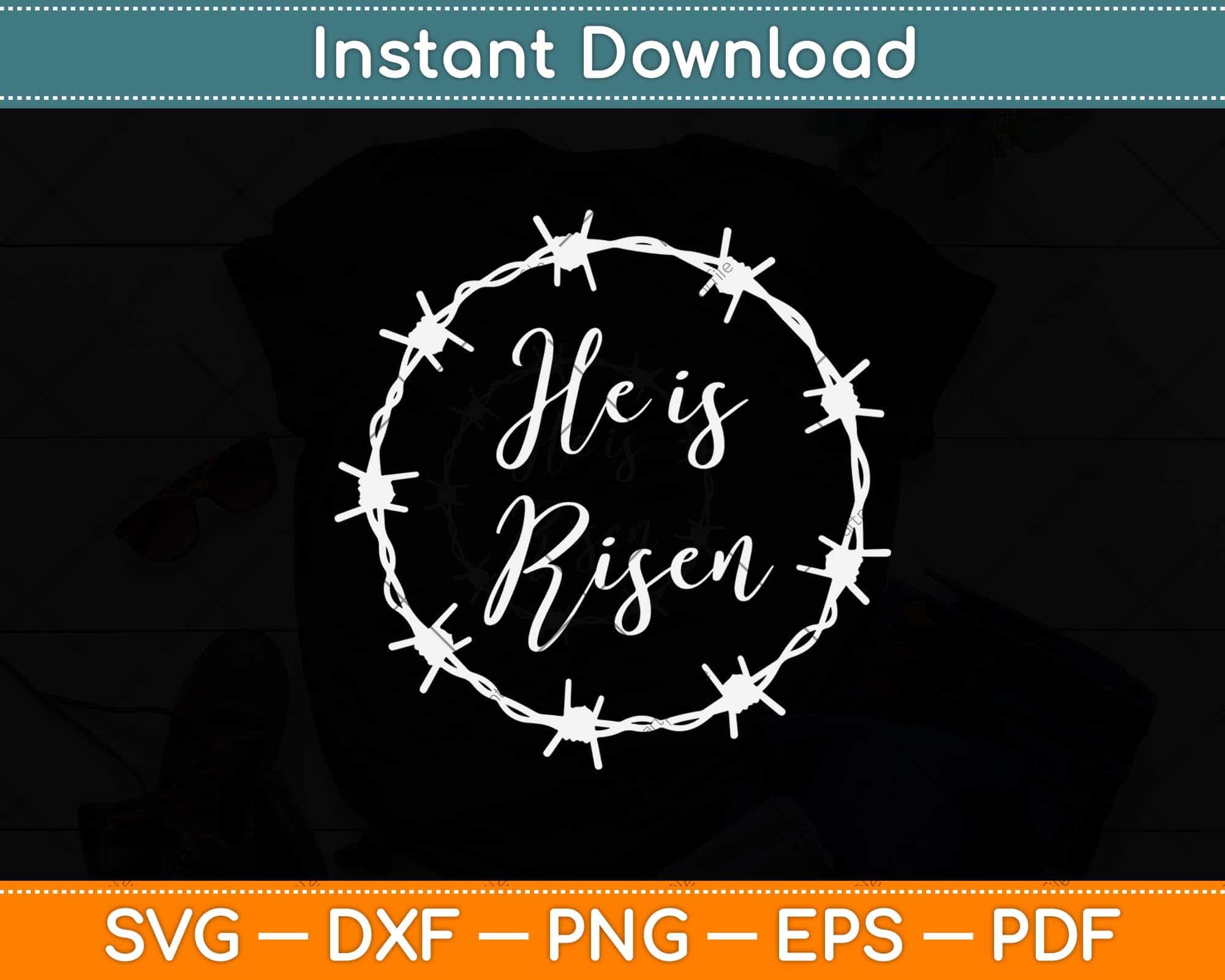 He is Risen Resurrection Christian Easter Sunday Svg Cutting File ...