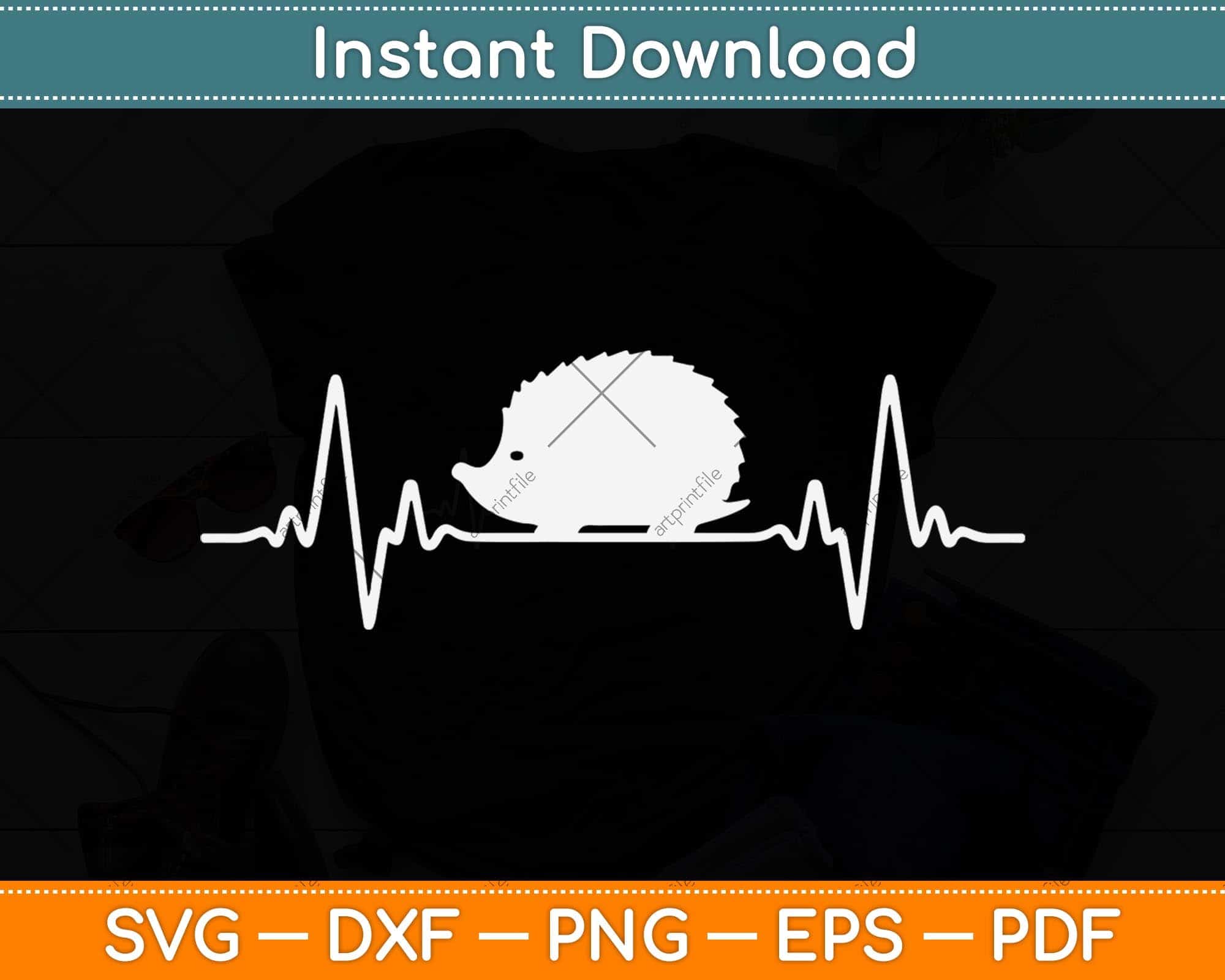 Hedgehog Heartbeat Cute Spiny Pet Animal Heartbeat Svg Cutting File ...