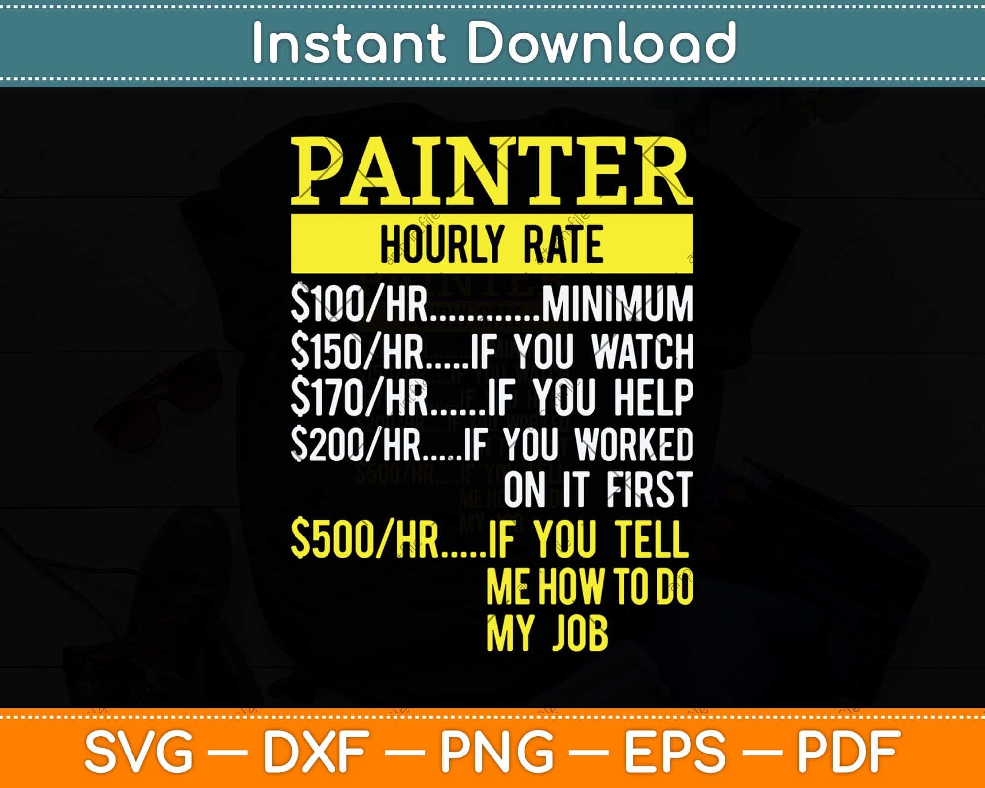 Hourly Rate Painters & Decorators Fathers Day Svg Cutting File ...