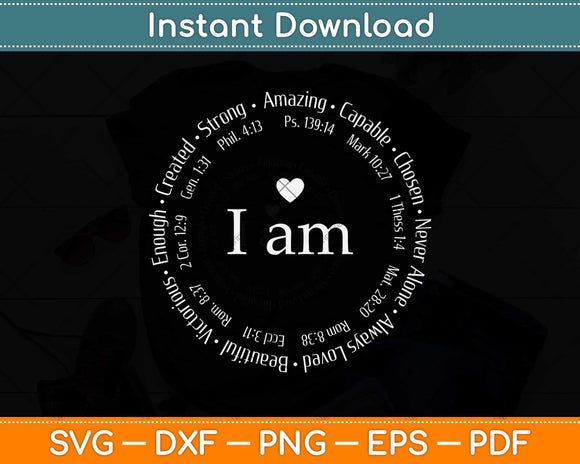 I am Circle Design Women's Positive Omens Affirmations Svg Cutting File ...