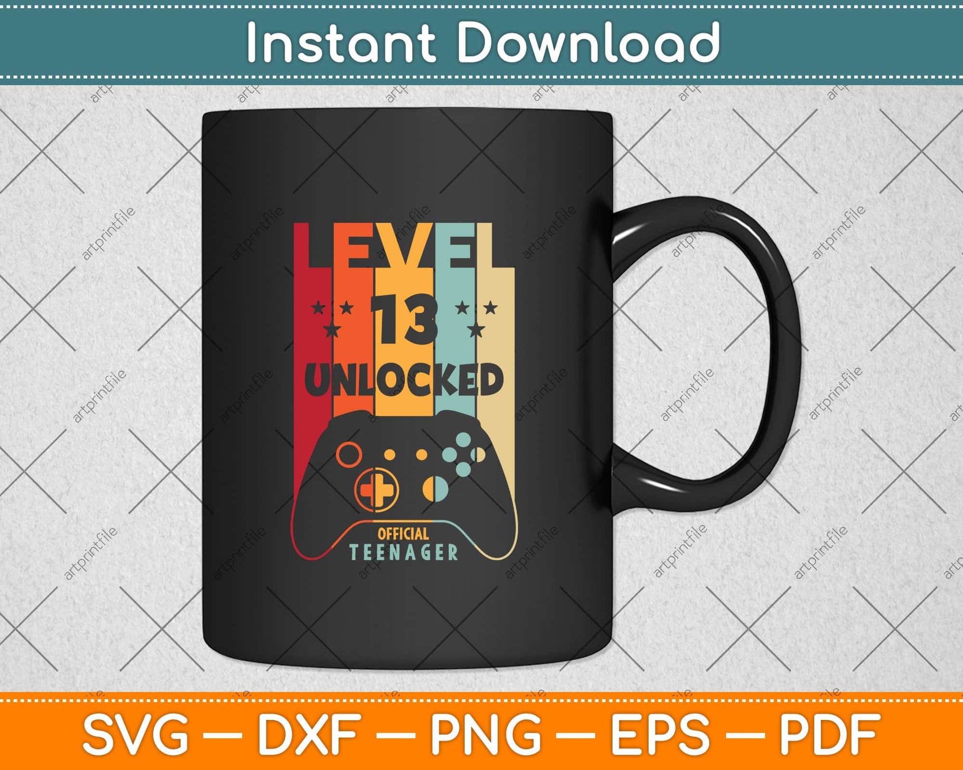 Level 13 Unlocked Official Teenager 13th Birthday Gamer Svg Cut File ...