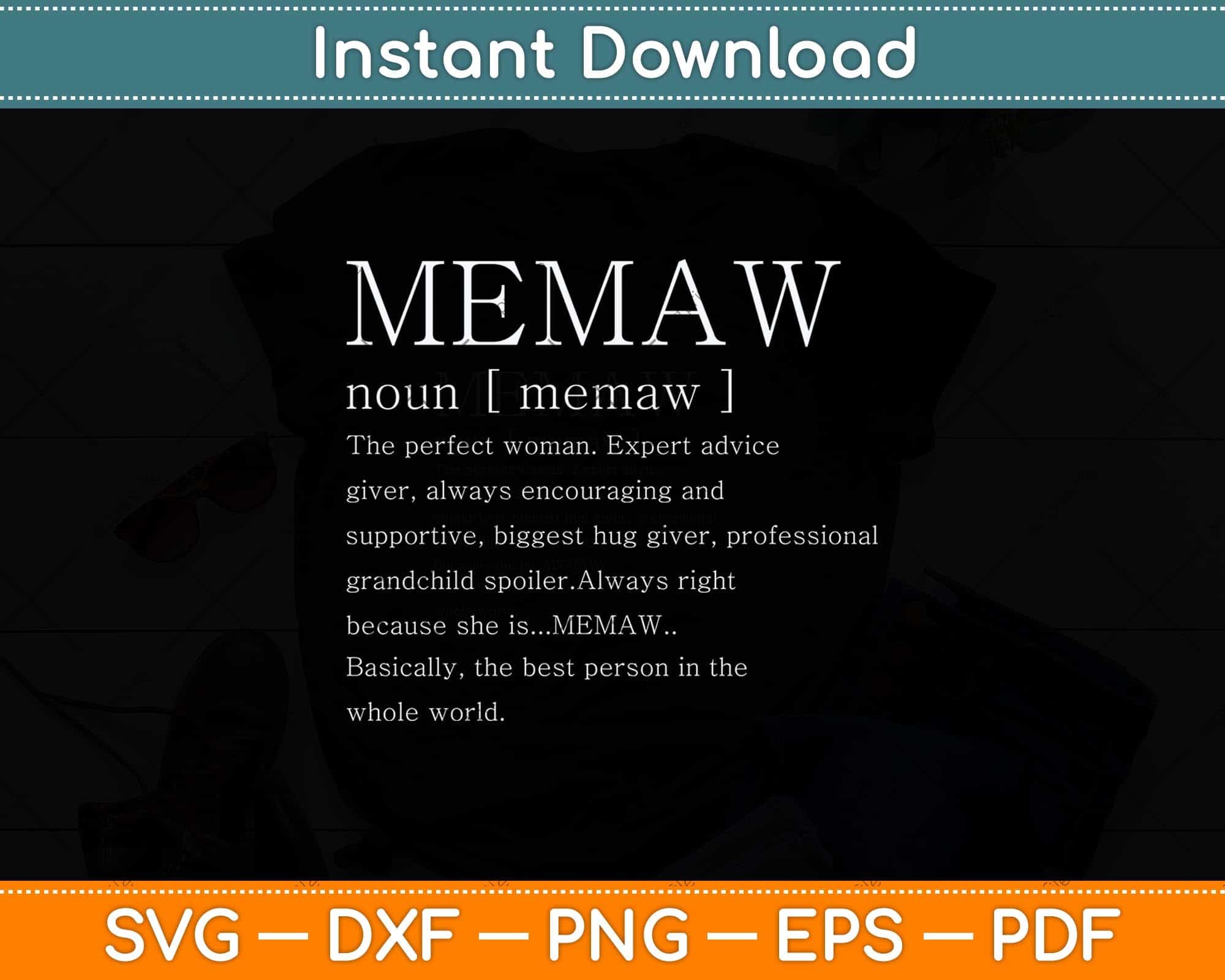 Memaw Definition Grandma Mother Day Svg Cutting File – artprintfile