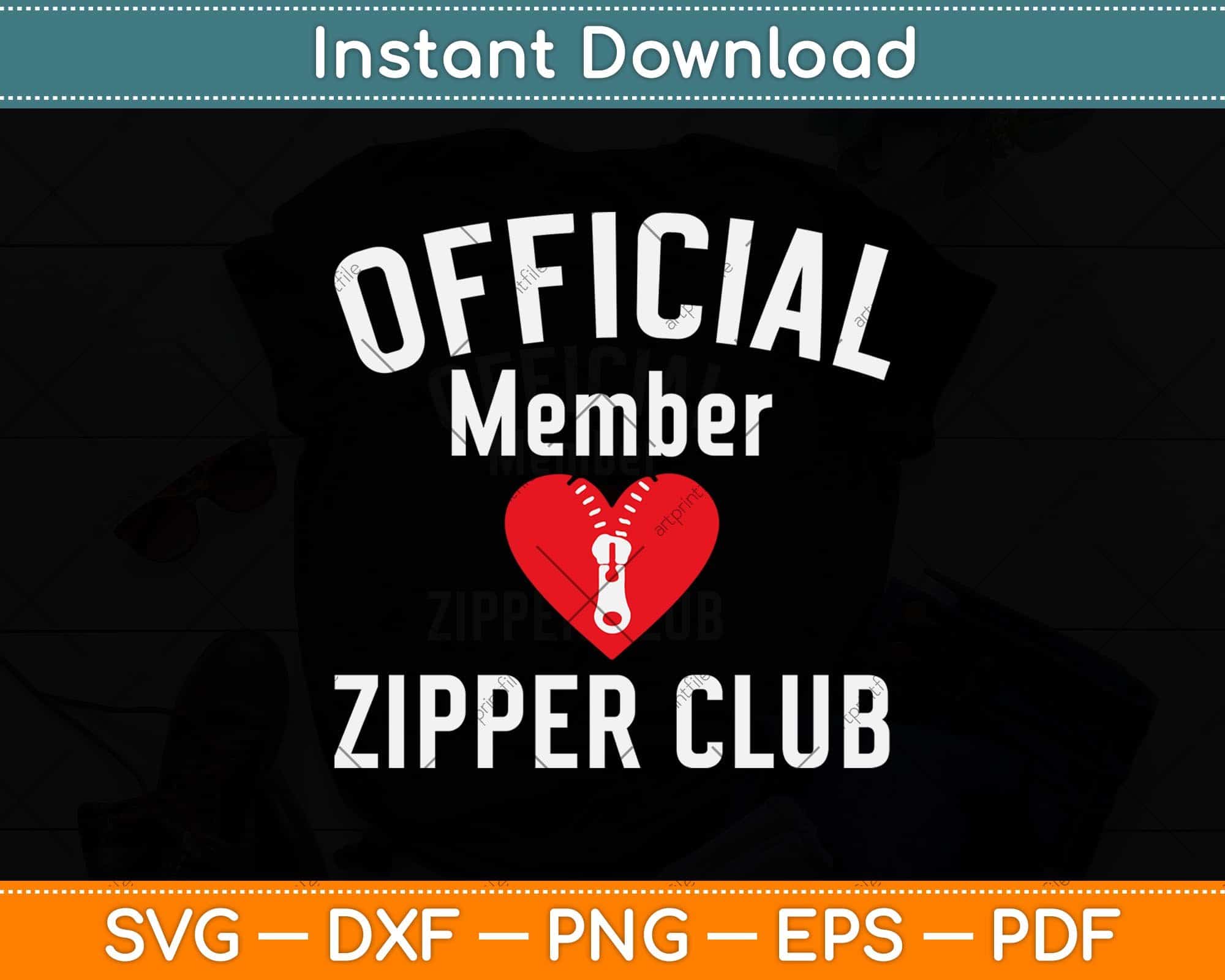 Official Member Zipper Club Open Heart Surgery Svg Png Dxf File ...