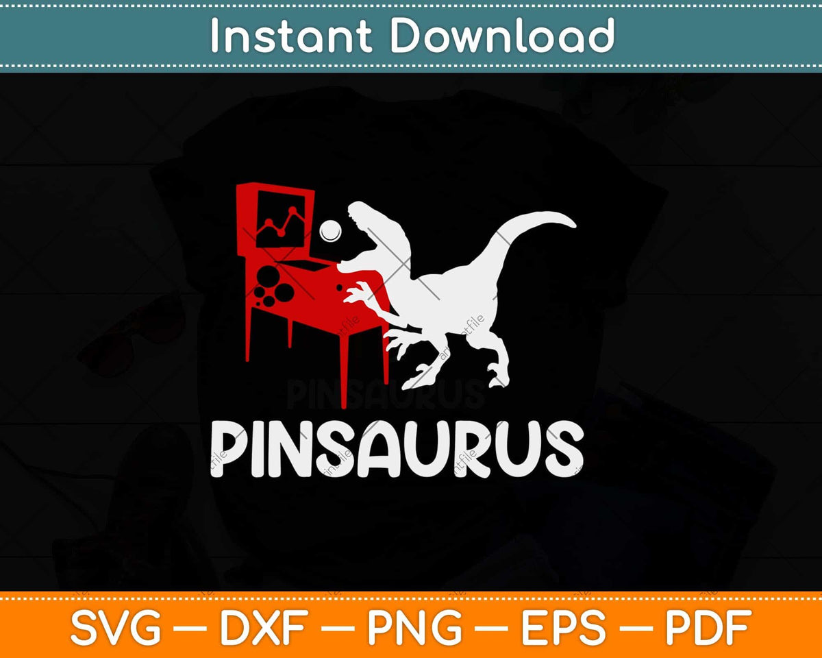 Pinball Dinosaurs Arcade Game Machine Dino Flipping Svg Png Dxf File ...
