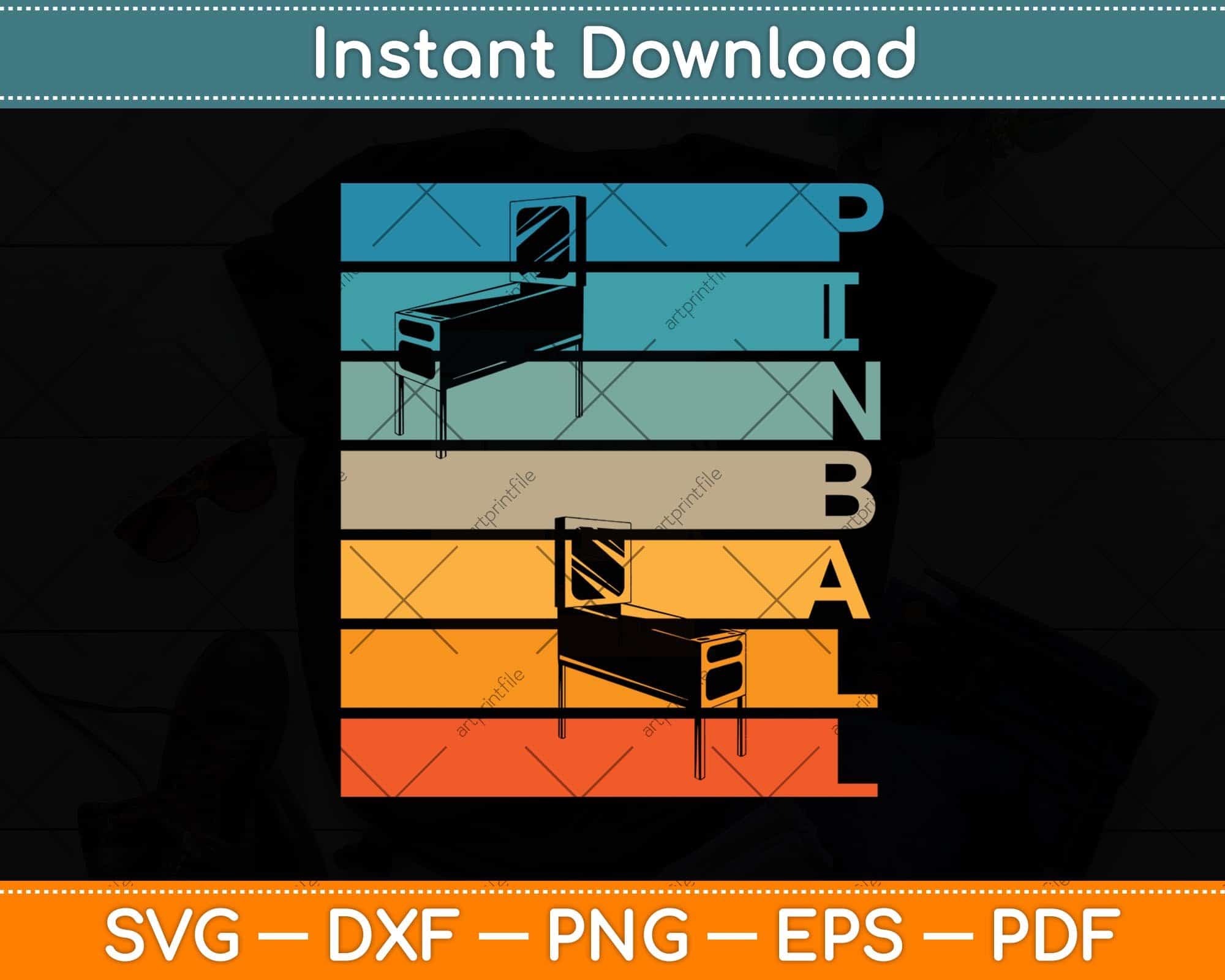 Pinball Machine Retro Vintage Svg Png Dxf Cutting File – artprintfile