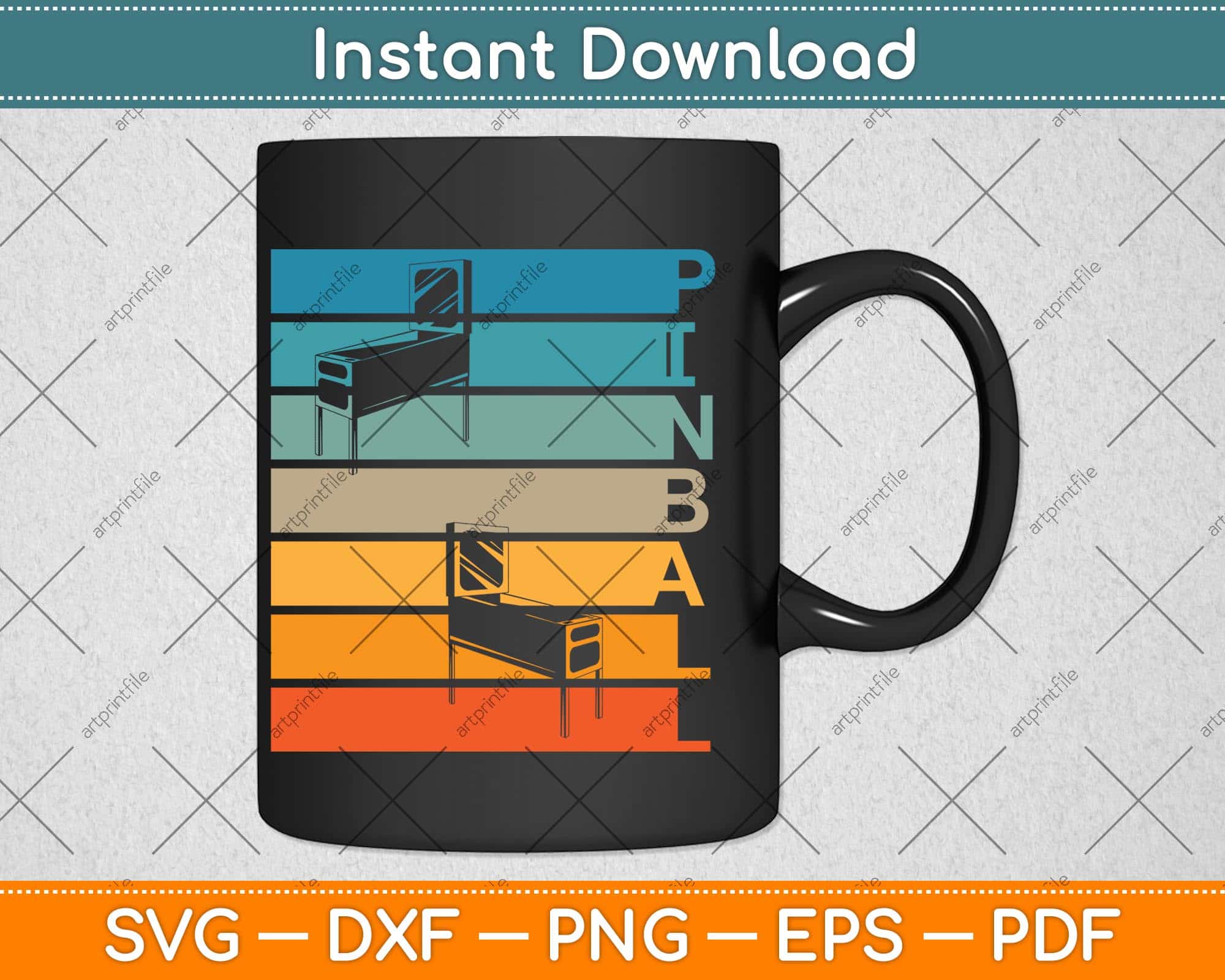 Pinball Machine Retro Vintage Svg Png Dxf Cutting File – artprintfile