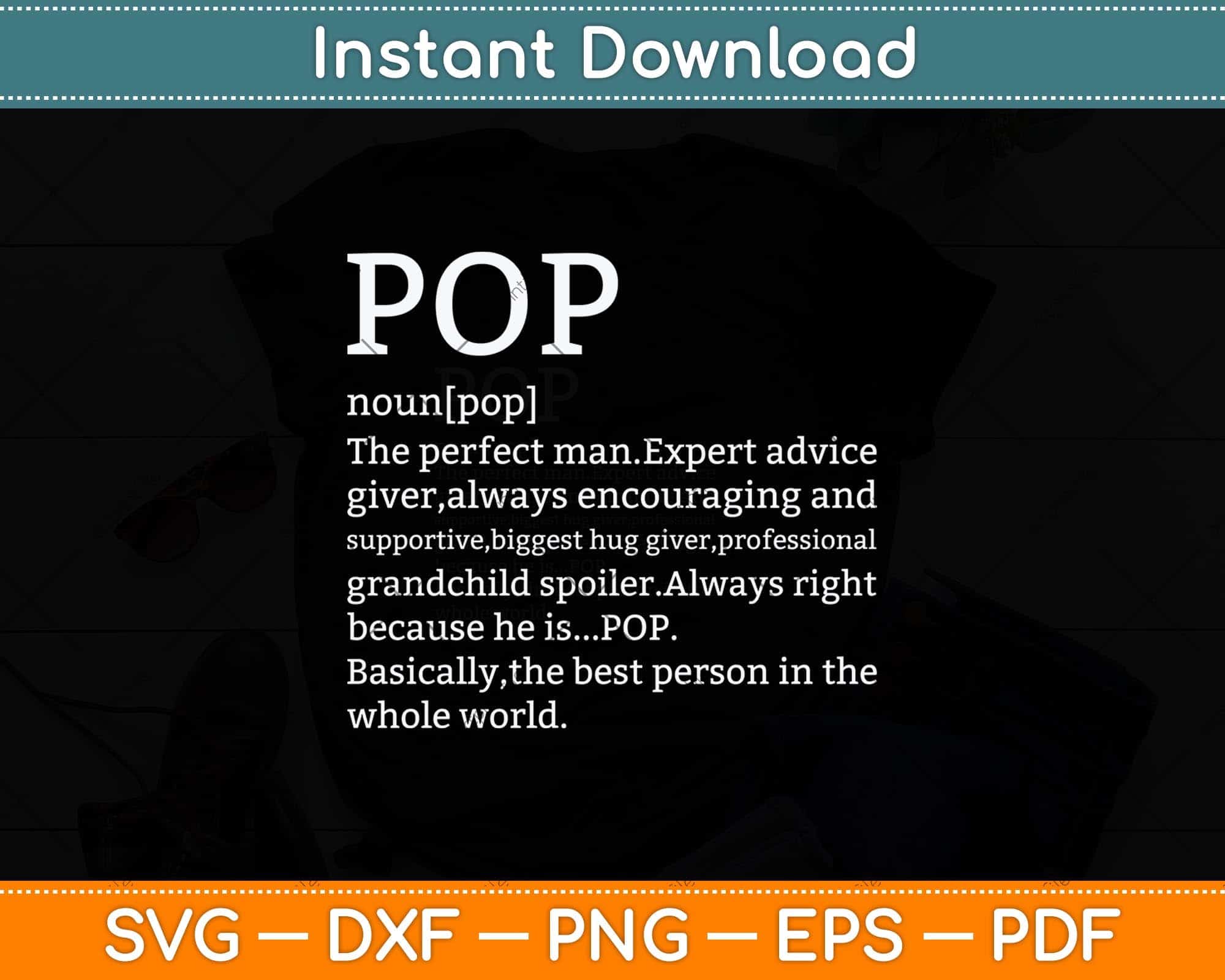 Pop Definition Grandpa Father's Day Svg Cutting File – artprintfile