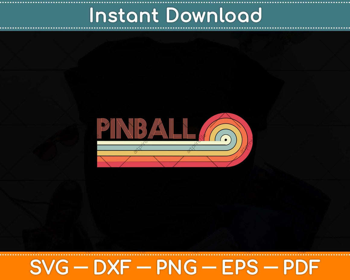 Retro 70s Pinball Old School Arcade Svg Png Dxf Cutting File – artprintfile