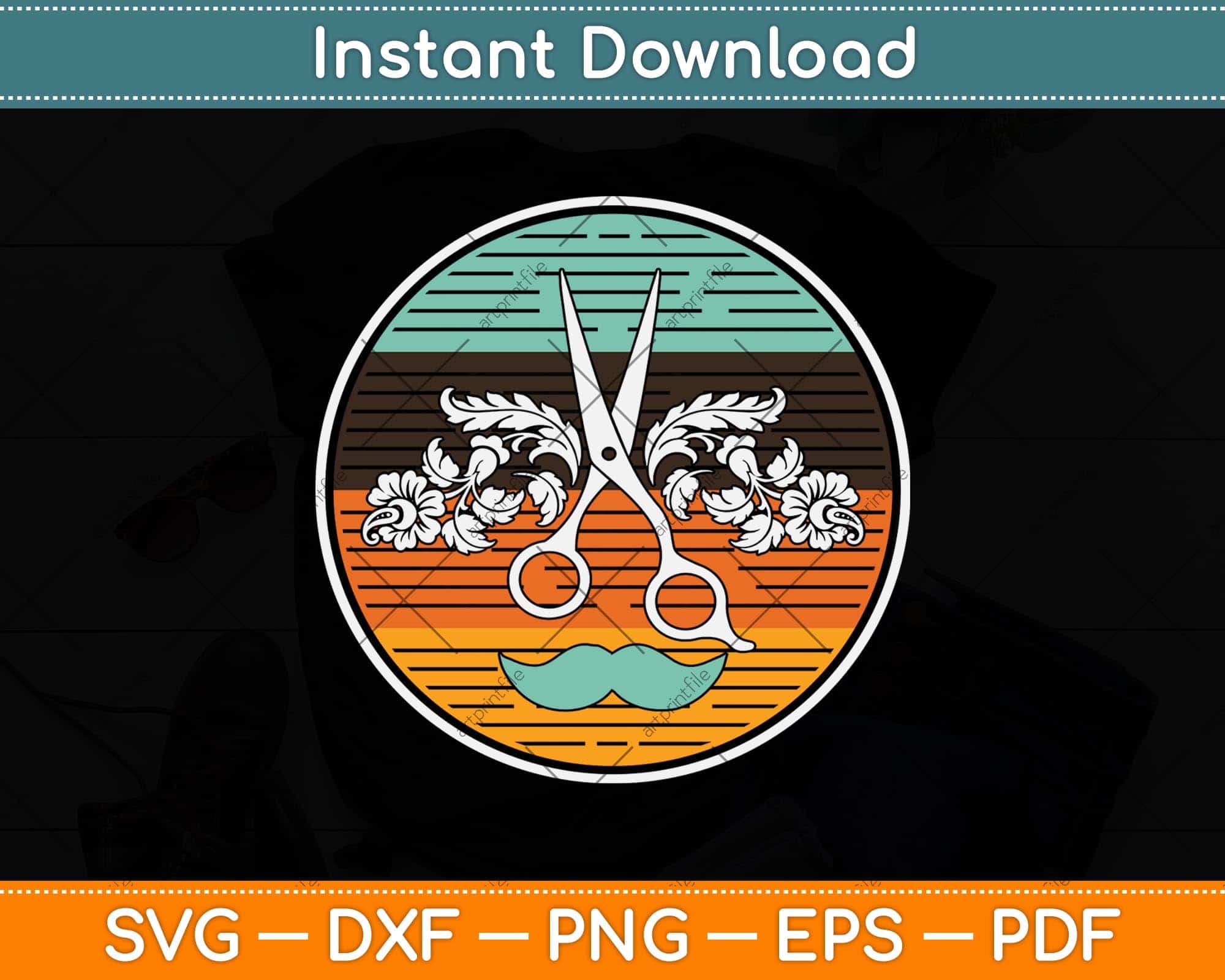 Retro Barbers Hair Stylist Hairdresser Scissors Svg Cutting File ...