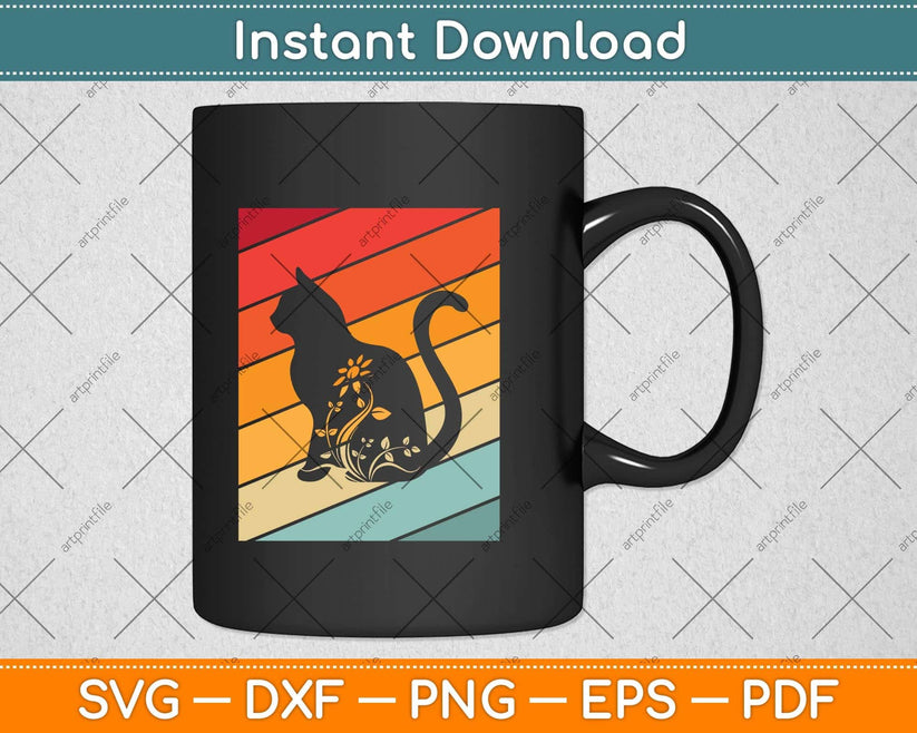 Retro Cat Gift Black Cat Svg Cutting File – artprintfile