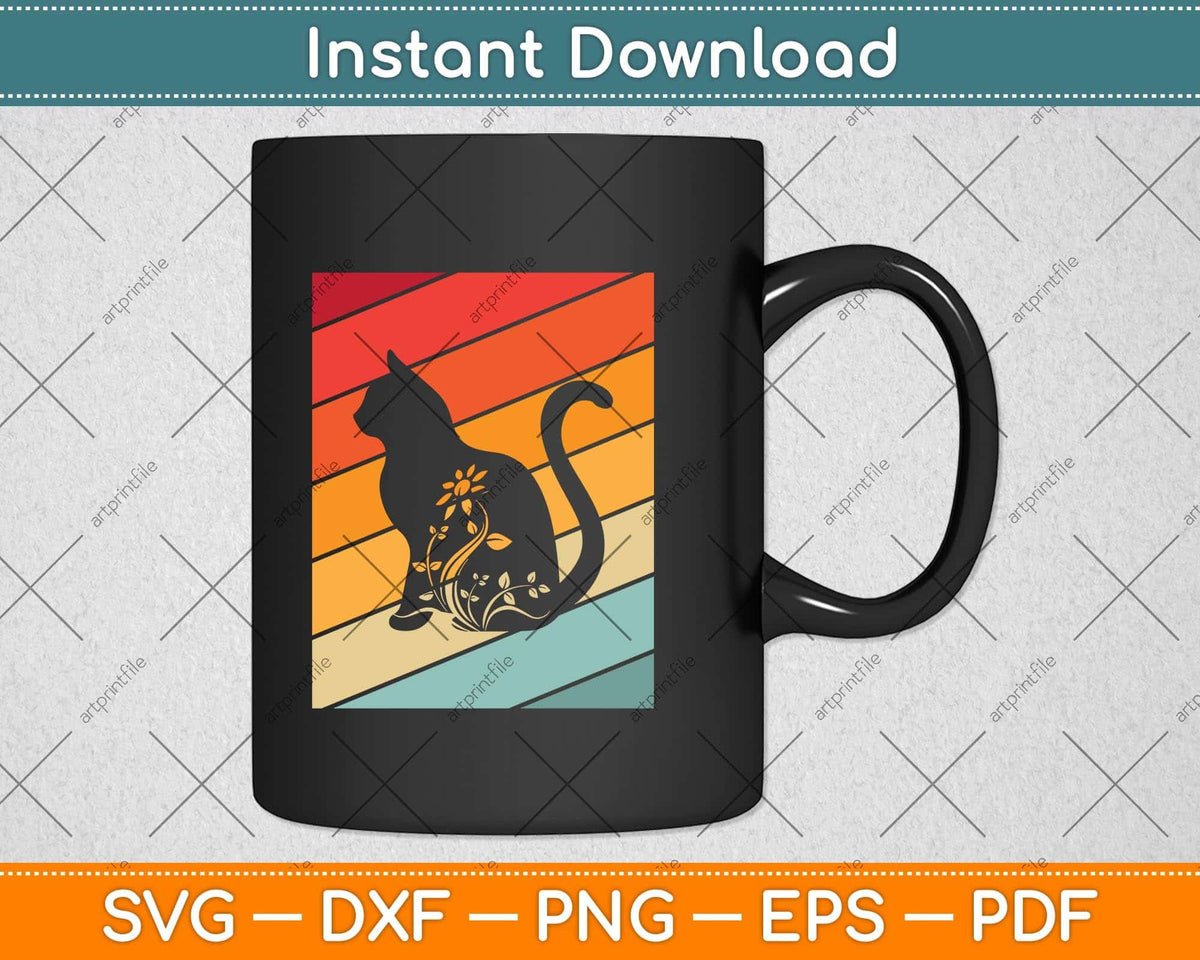 Retro Cat Gift Black Cat Svg Cutting File – artprintfile