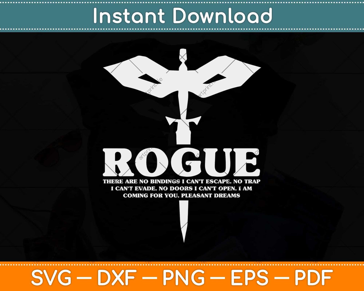 Rogue Gamer D20 Dice Dungeon Dragons Gaming Svg Png Dxf File – artprintfile