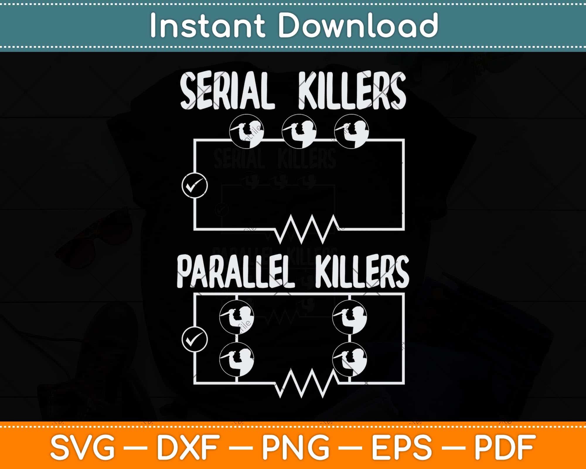 Serial Parallel Killer Funny Electrical Pun Electrician Svg Cut File ...