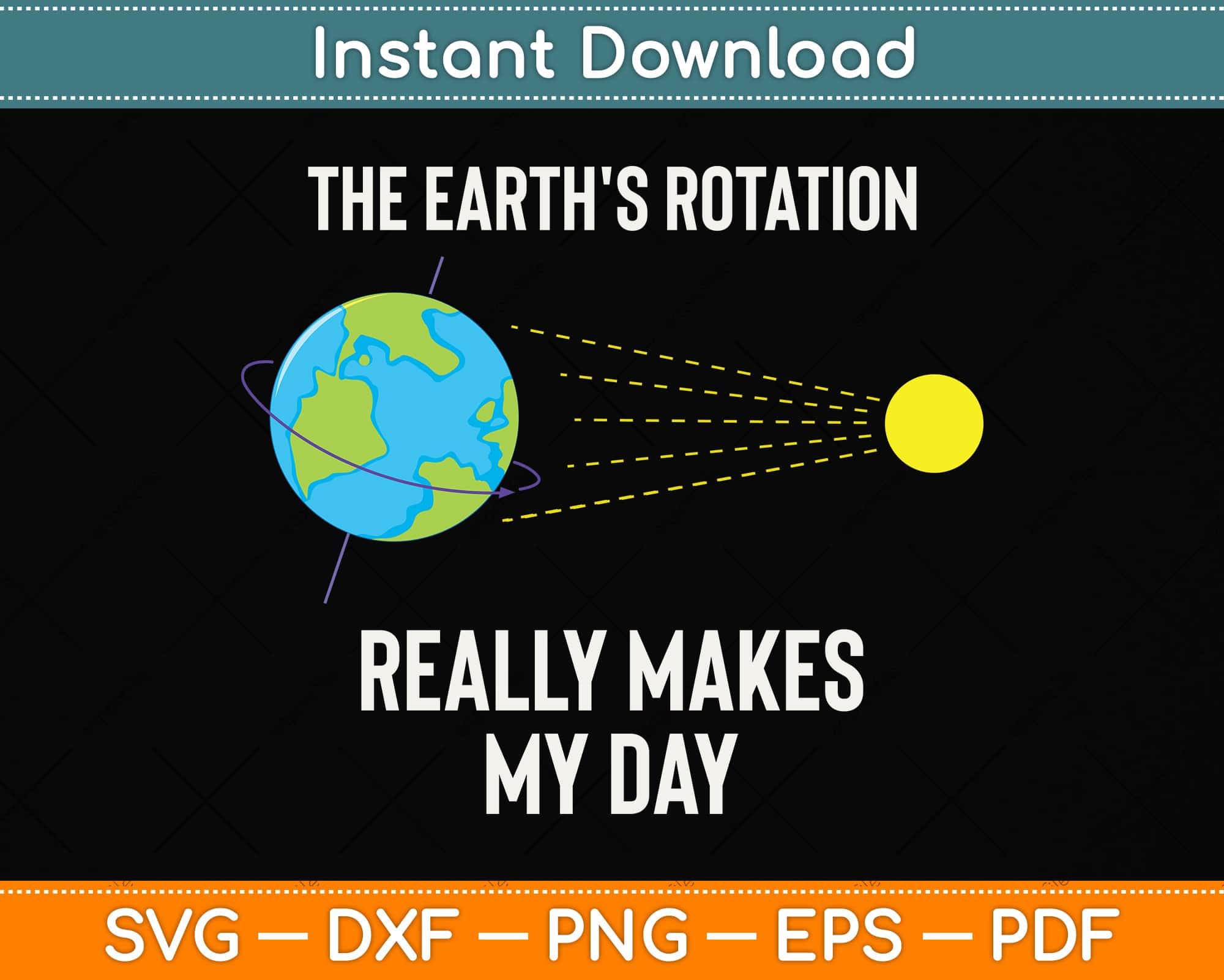 The Earth's Rotation Really Makes My Day Svg Cutting File – artprintfile