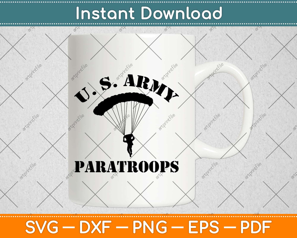 US Army Paratroops Paratrooper Svg Png Dxf Eps Craft Cut File Instant ...