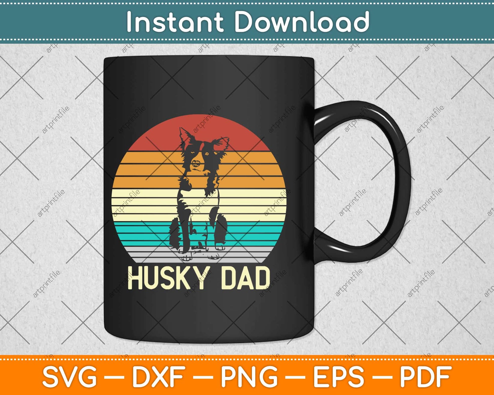 Vintage Husky Dad Father's Day Gifts For Dog Lover Svg Png Dxf Digital ...