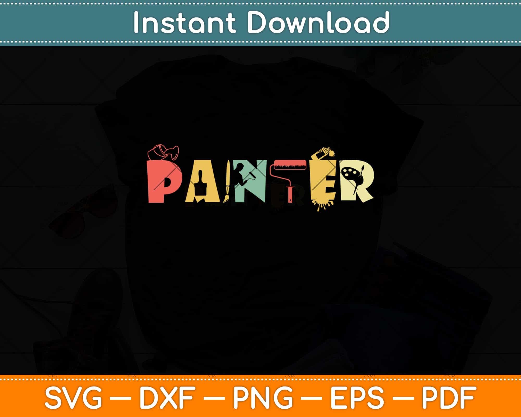 Vintage Painter Painting Craftsman Retro Painter Svg Cutting File ...