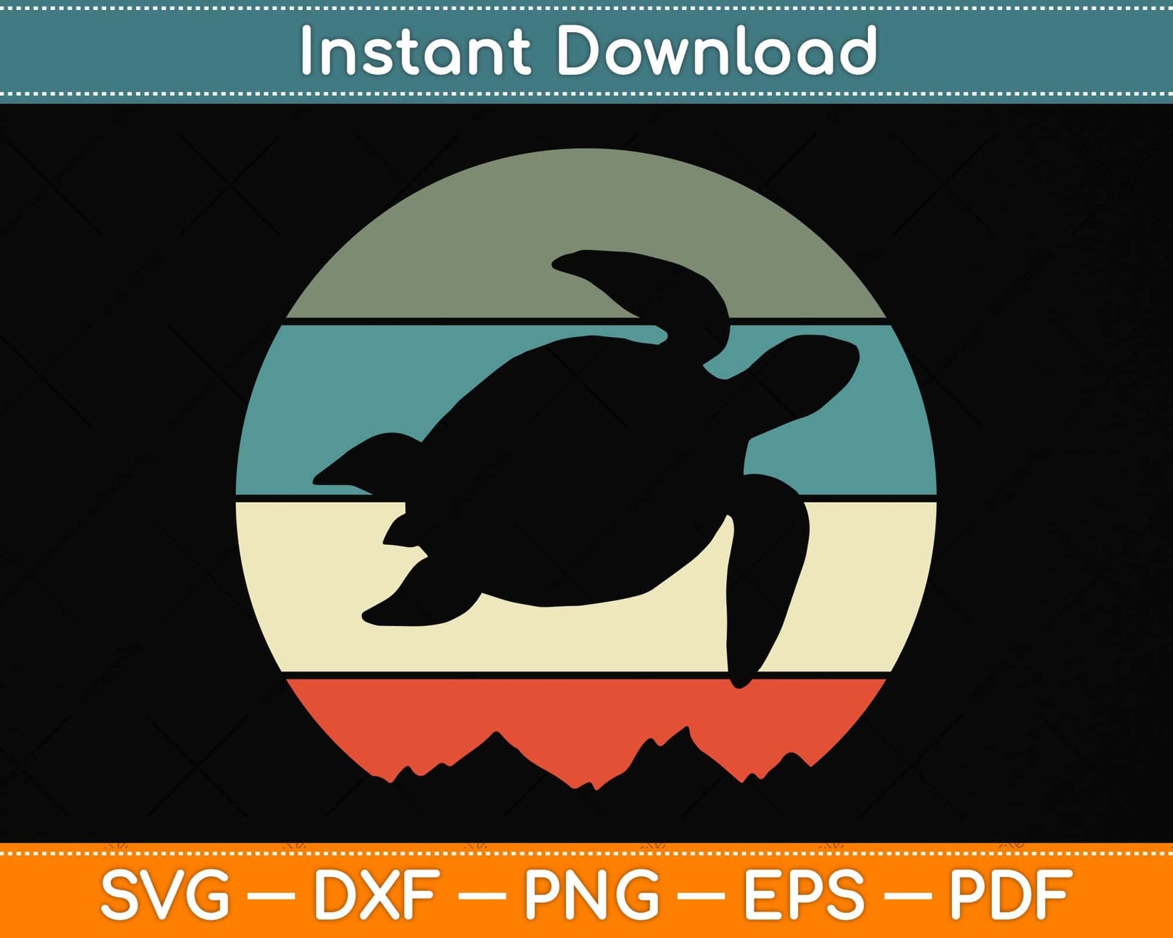 Vintage Retro Sea Turtle Svg Cutting File – artprintfile
