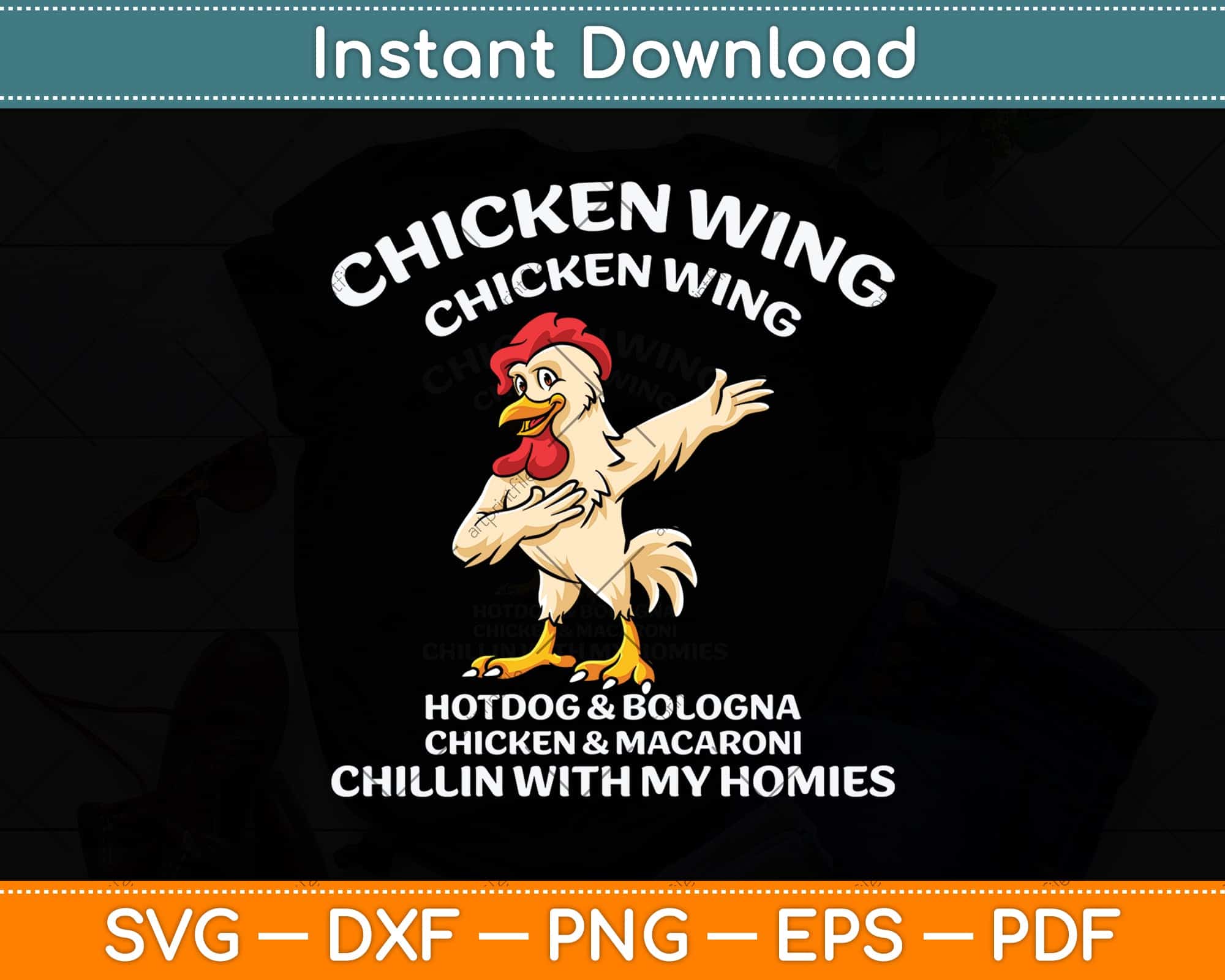 Viral Chicken Wing Chicken Wing Hot Dog Bologna Song Lyric Svg File ...