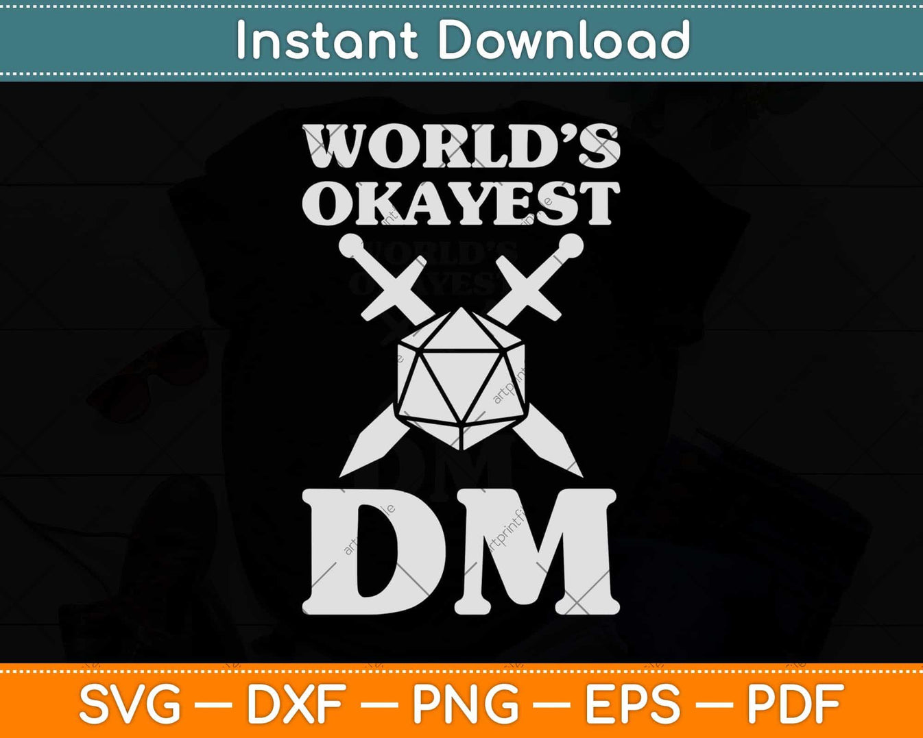 World's Okayest DM RPG Gaming Svg Png Dxf Digital Cutting File ...