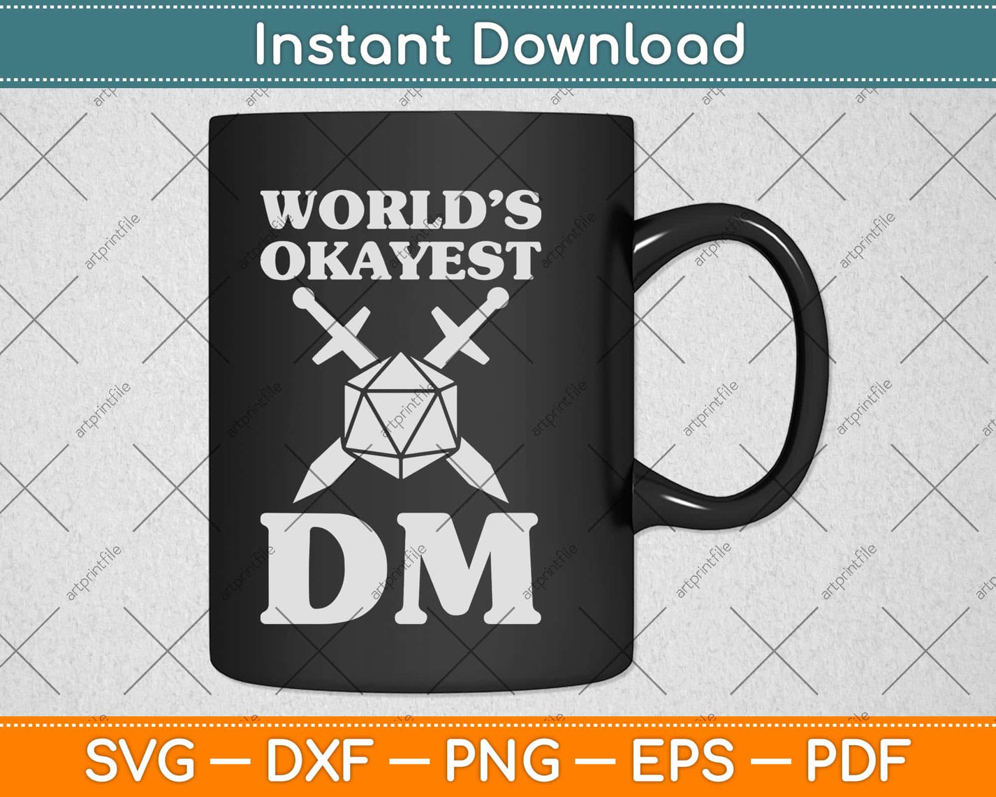 World's Okayest DM RPG Gaming Svg Png Dxf Digital Cutting File ...